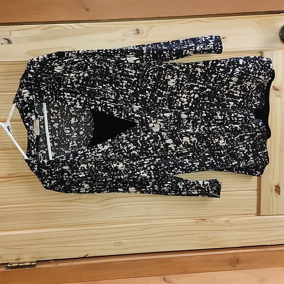 Choices | Tops | Black White Blouse Long Sleeve Sz Xl Choices Mint ...